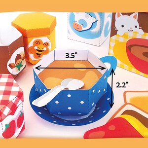 DIY Papercraft Kit Food Playset Pdf Paper Toy Breakfast Pretend Play ...