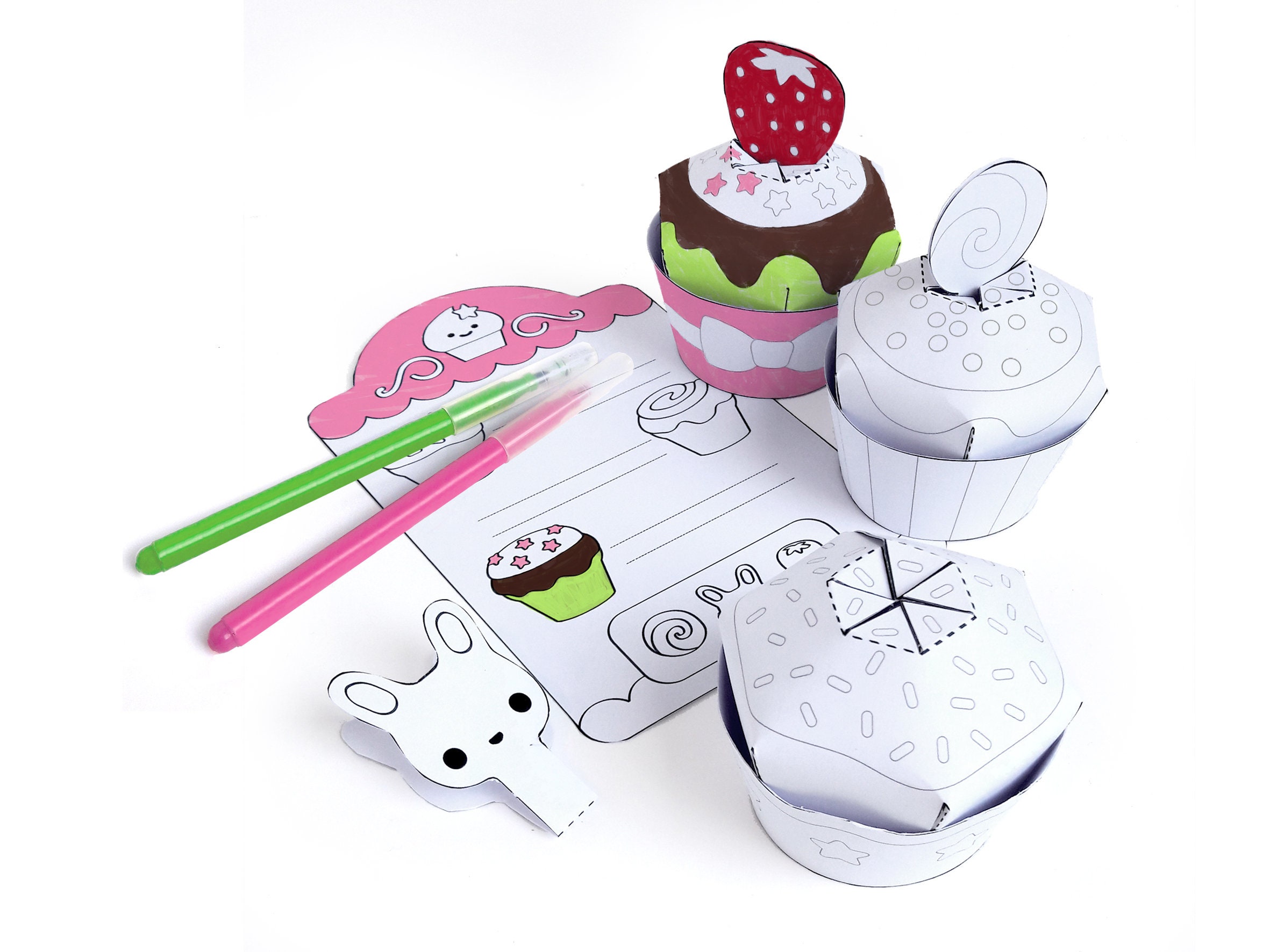 Color & Build Cupcake Shop Playset, Instant Download - Etsy