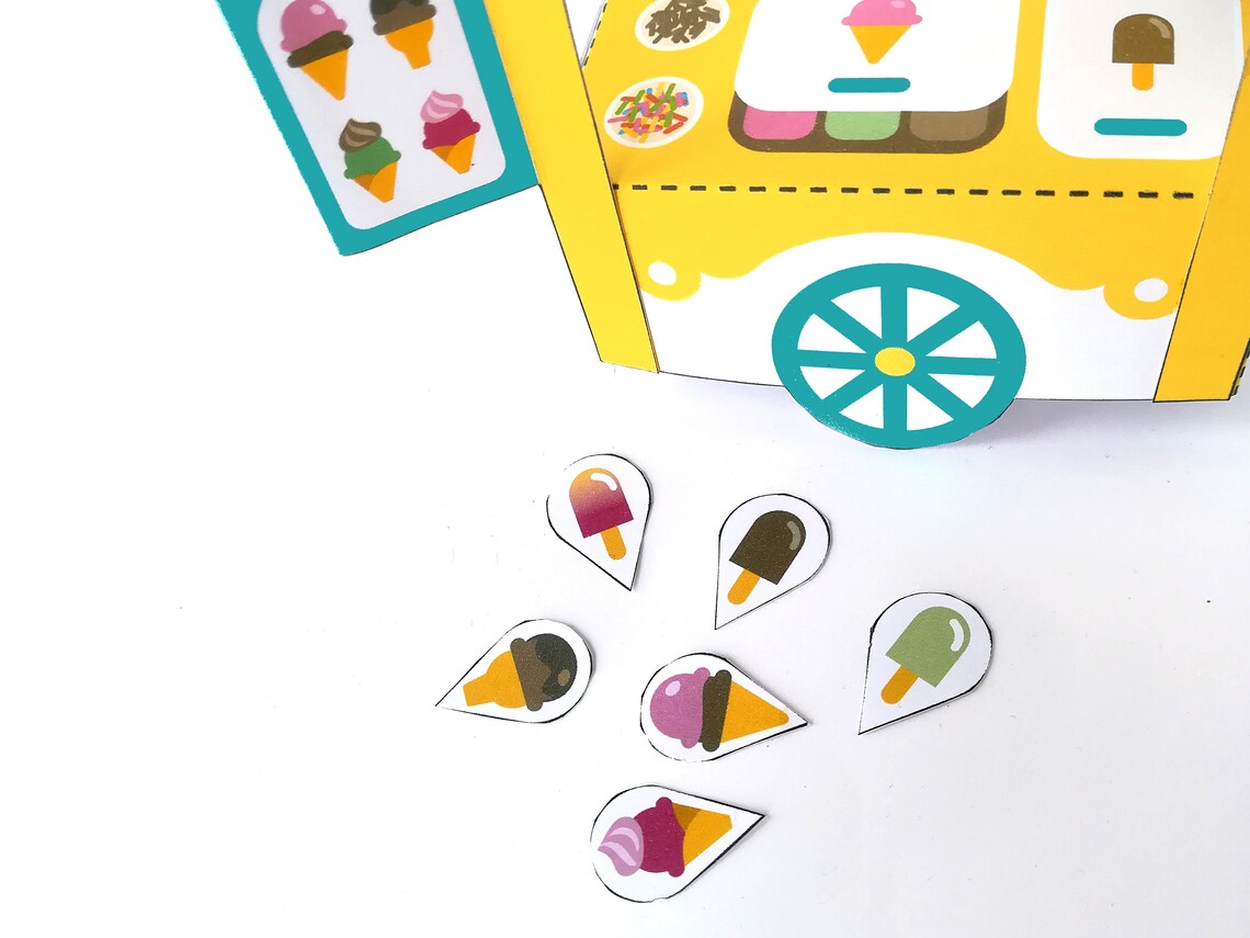 DIY Papercraft Kit, Ice Cream Stand Playset, Pdf Paper Toy, Printable ...