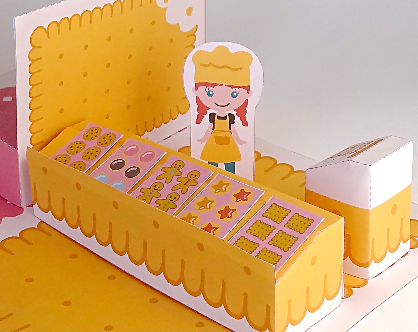 DIY Paper Toy Cookie Shop Playset DIY Papercraft Kit Paper Doll House ...