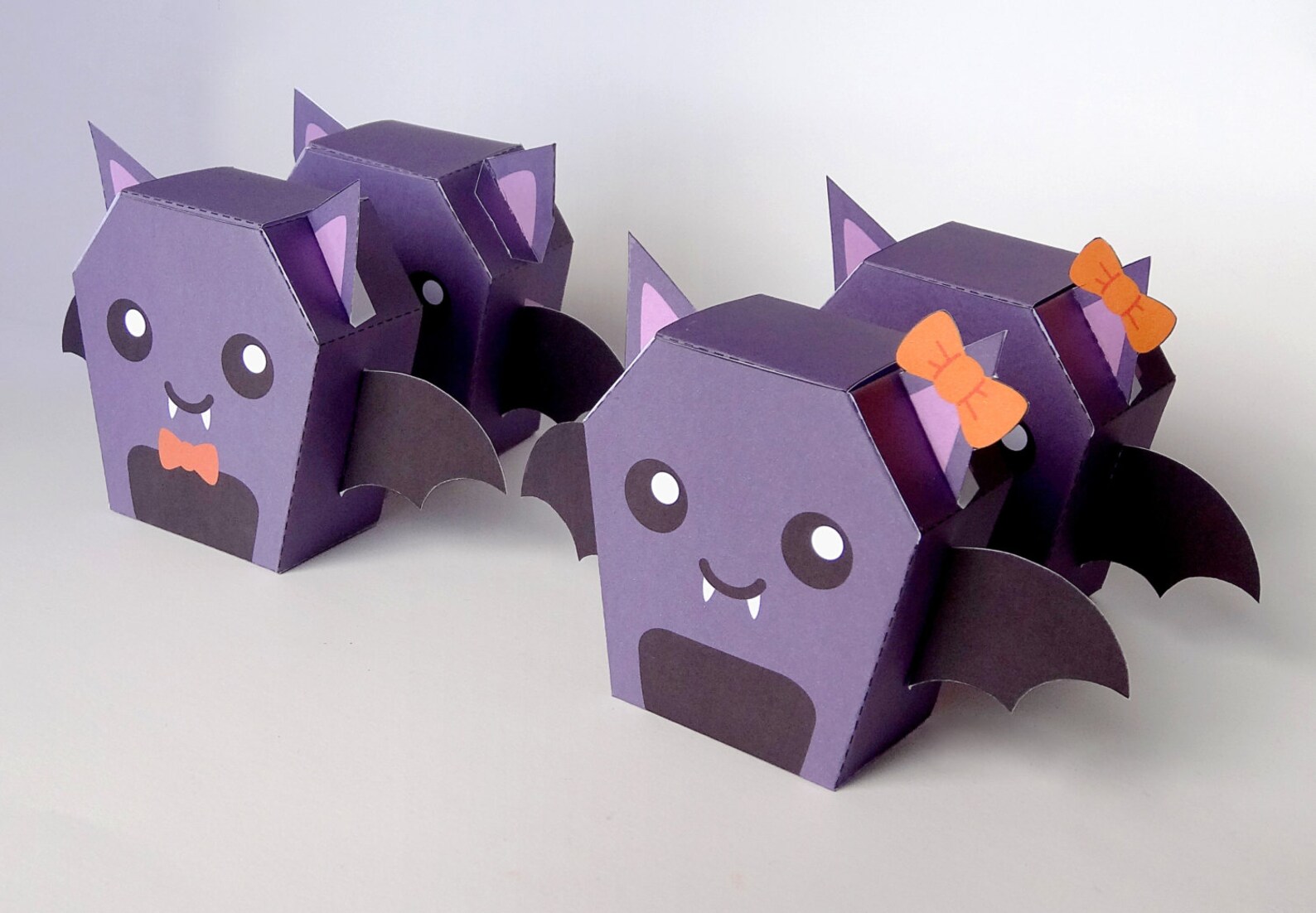 Printable Halloween Favor Box Bat Paper Craft Kit DIY | Etsy