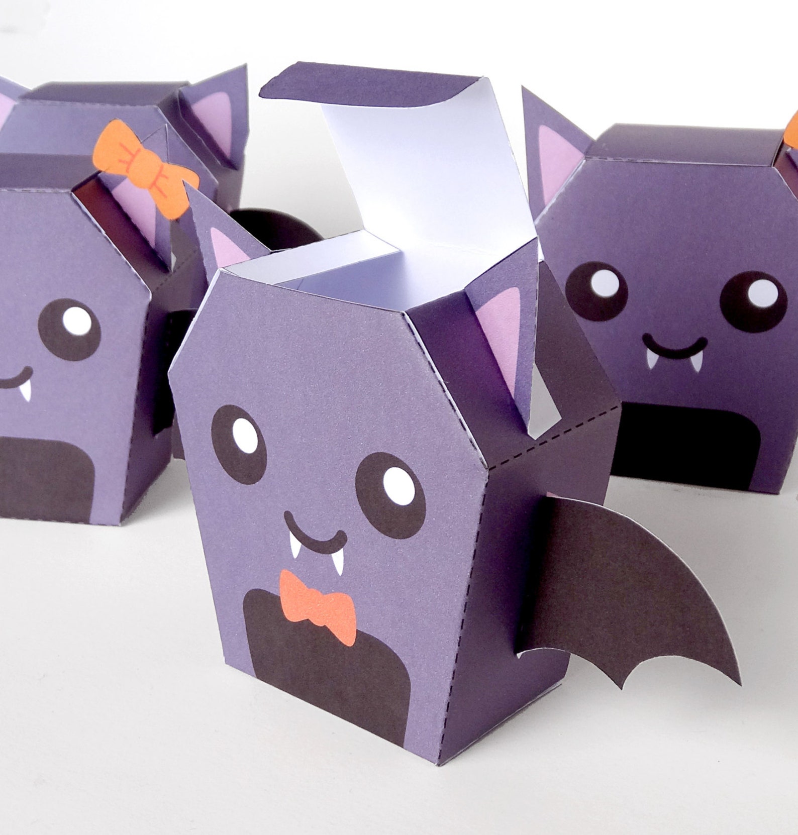 Printable Halloween Favor Box Bat Paper Craft Kit DIY | Etsy