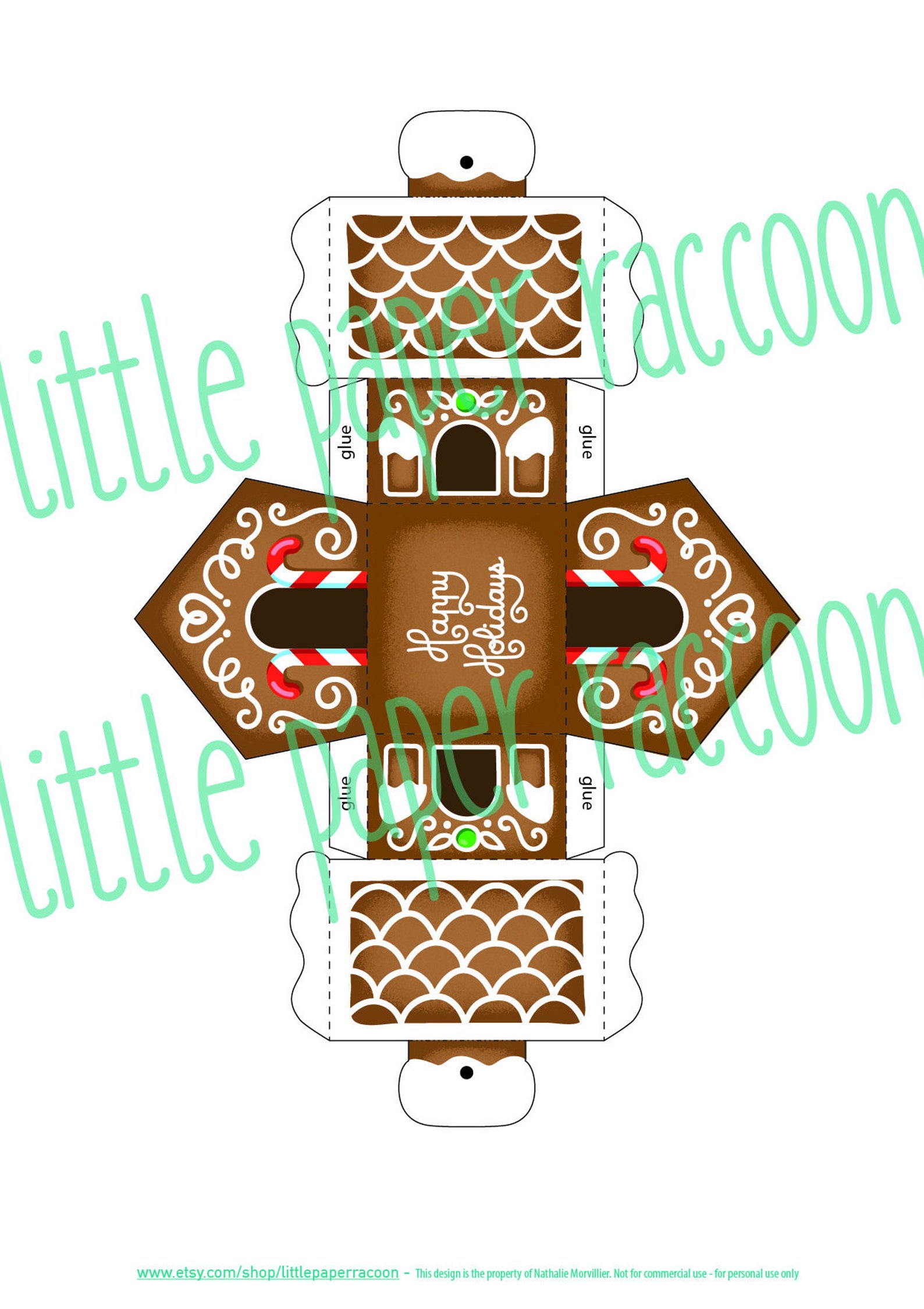 Printable Ornament Gingerbread House Christmas Decor Direct - Etsy