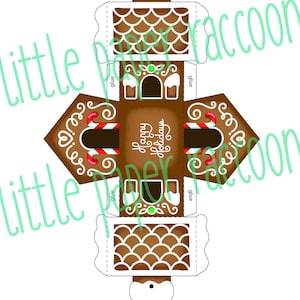 Printable Ornament, Gingerbread House, Christmas Decor, Direct Download ...