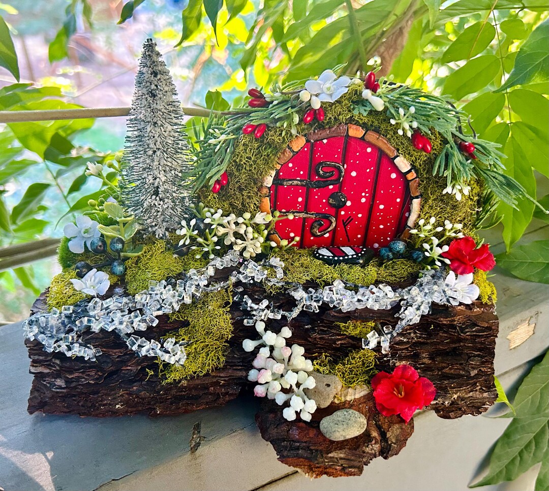 Shire Hobbit Table Top Decor Holiday Bark Moss - Etsy