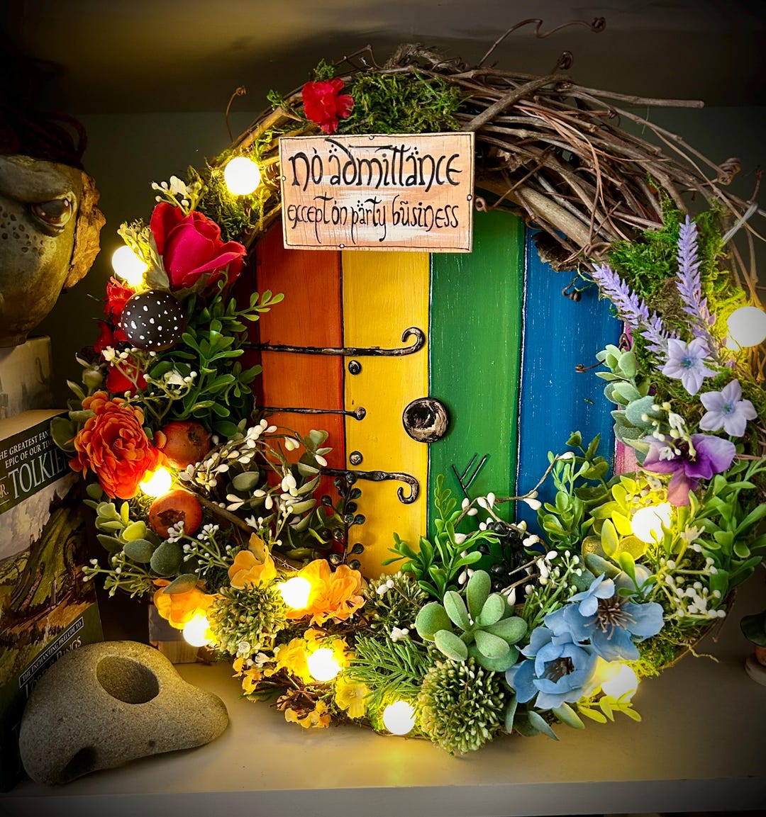 15" Hobbit Shire Wreath LIGHTS - Etsy