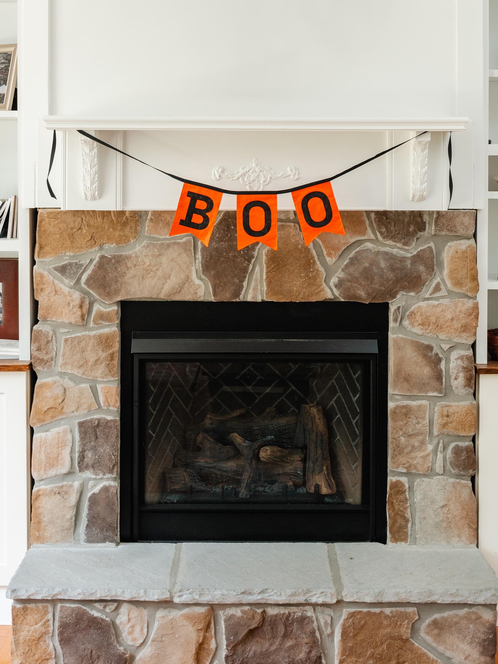 BOO Fabric Halloween Flag Banner - Ready to Ship - Handmade Decor ...