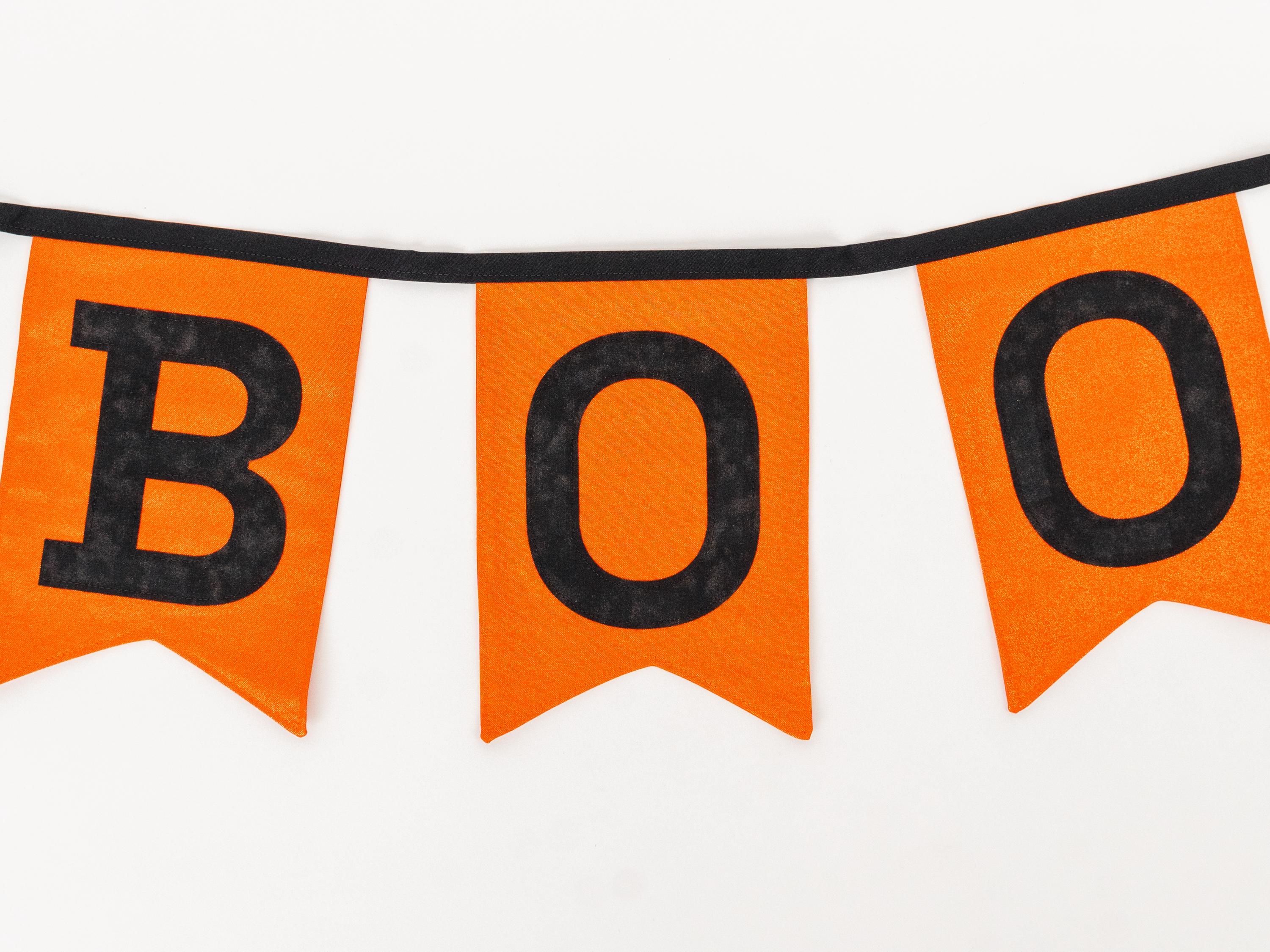 BOO Fabric Halloween Flag Banner - Ready to Ship - Handmade Decor ...