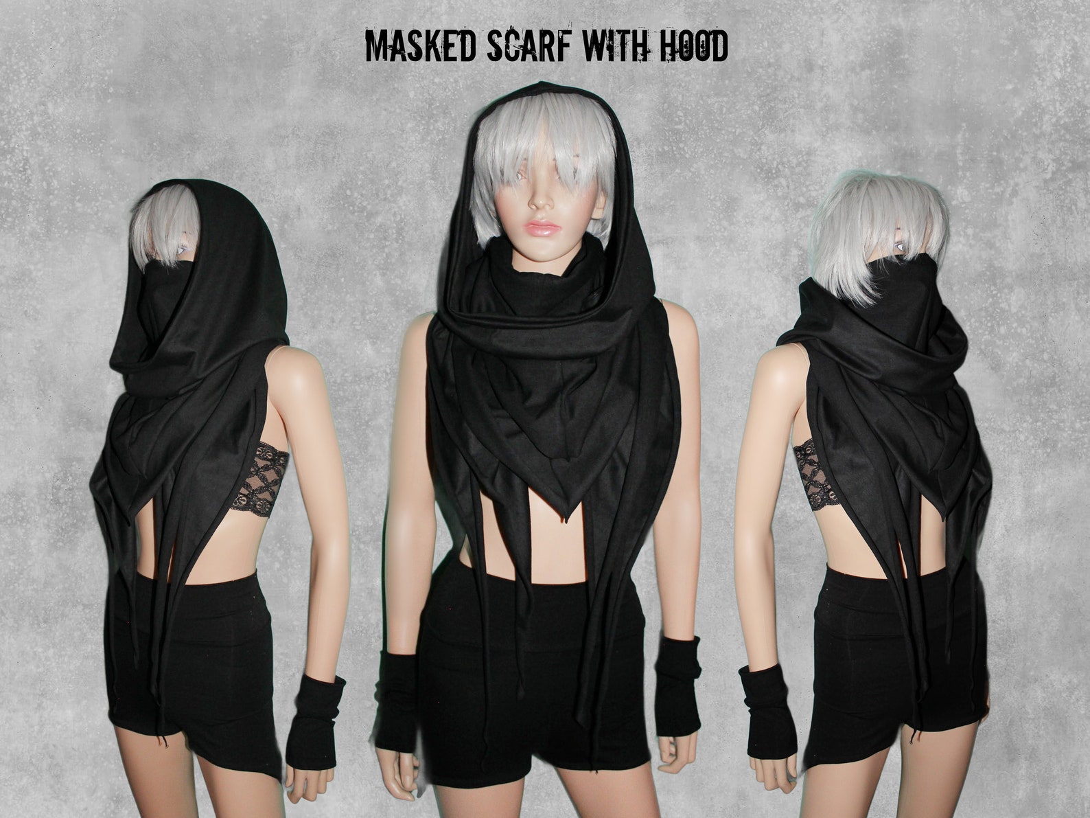 RAIDER Masked Scarf With Optional Cowl Hood - Organic Cotton ...