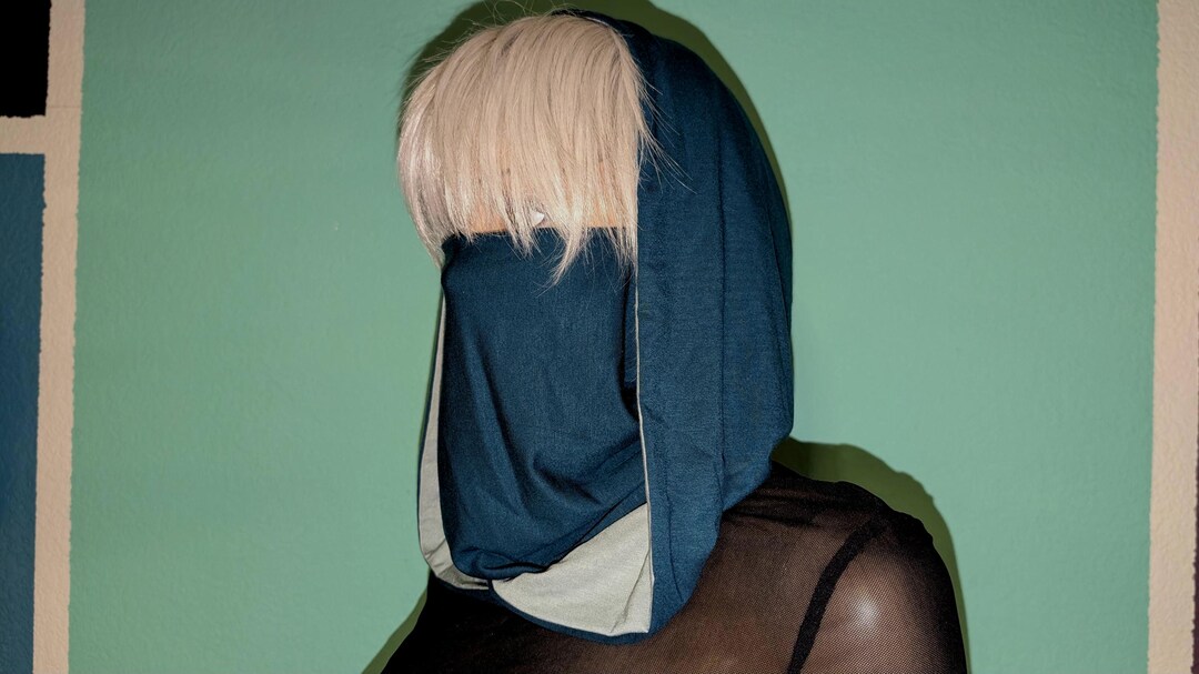 Teal/aqua Bamboo Masked Hood // Made in US, Festival Hood, Rave Hood ...