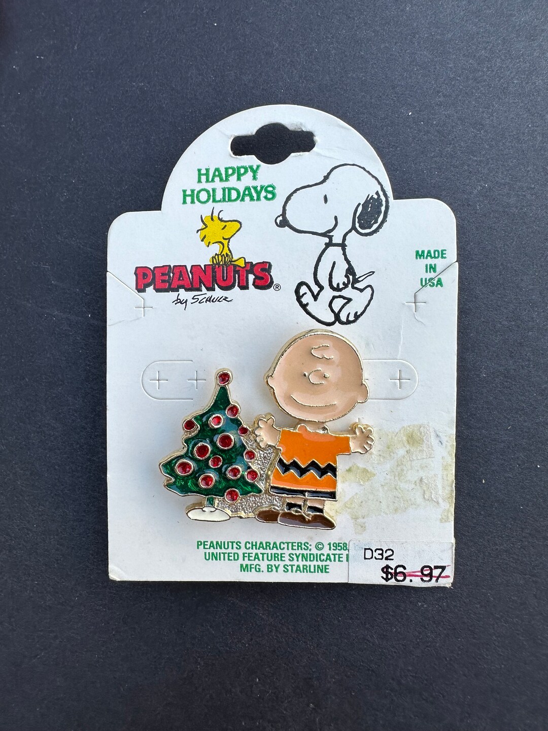 Starline Charlie Brown Peanuts 1948 Christmas Tree Tie Tack - Etsy