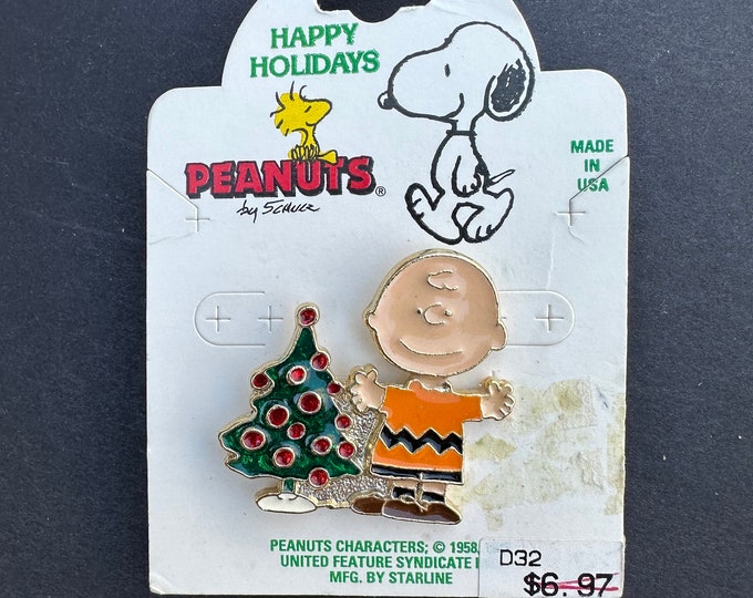 Starline Charlie Brown Peanuts 1948 Christmas Tree Tie Tack Pin on ...
