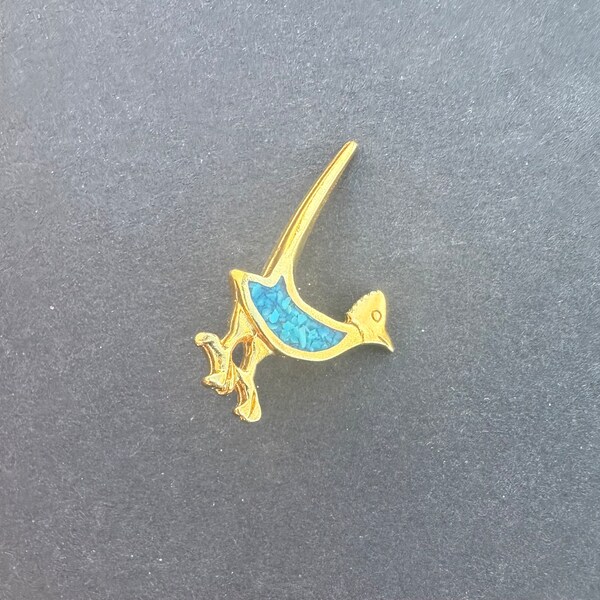 Gold Roadrunner Pin - Etsy