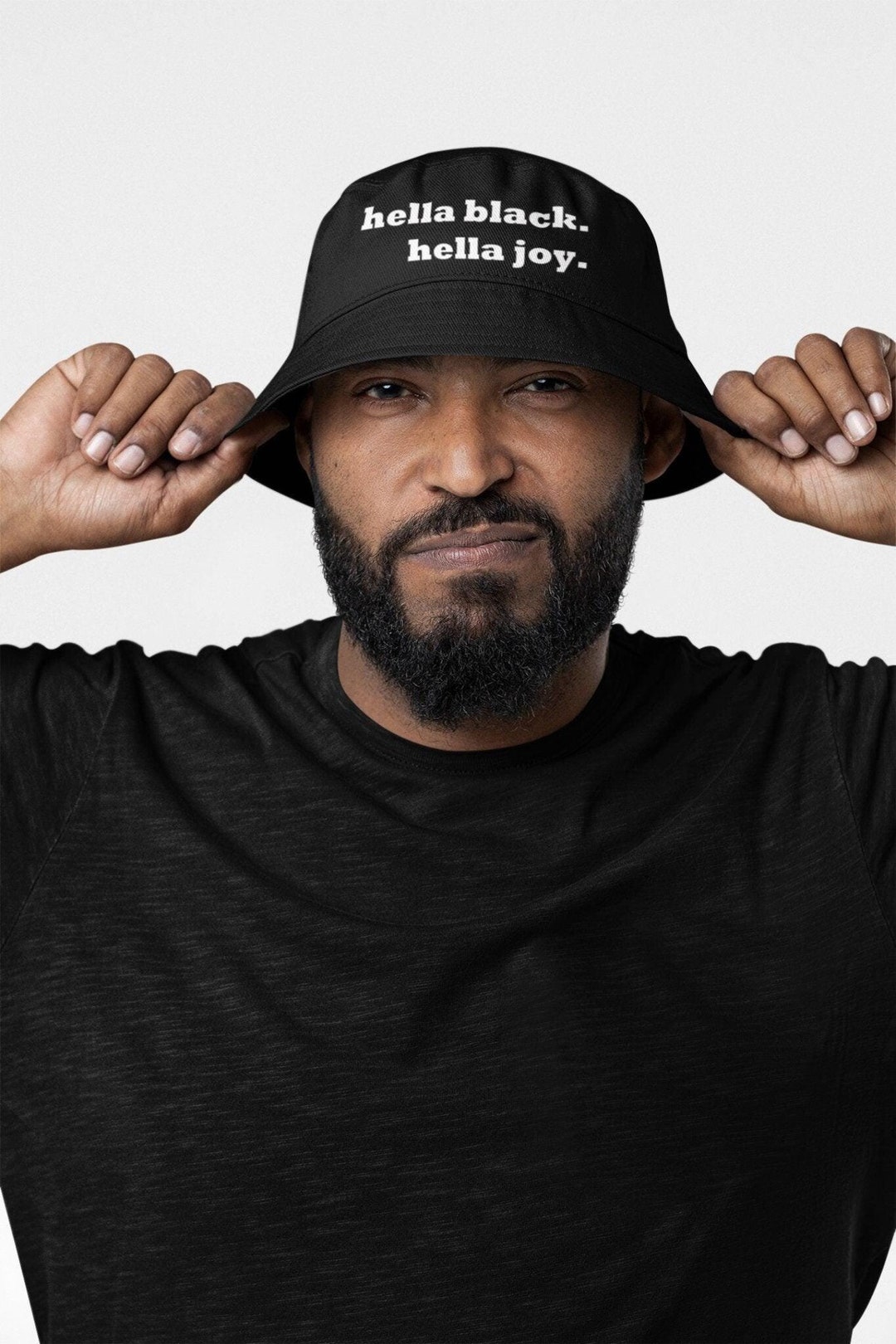 Hella Black Hella Joy Bucket Hat - Etsy
