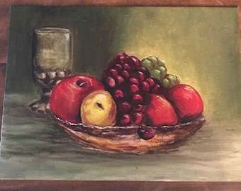 Fruit bowl painting | Etsy
