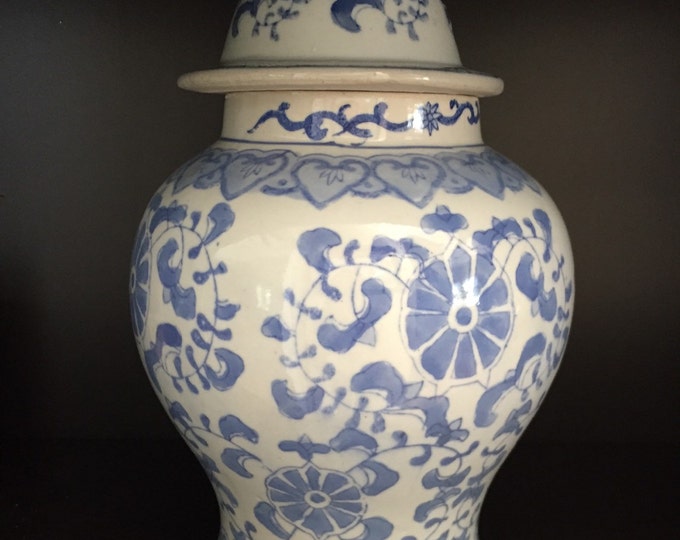 Light Blue & White Ginger Jar - Etsy