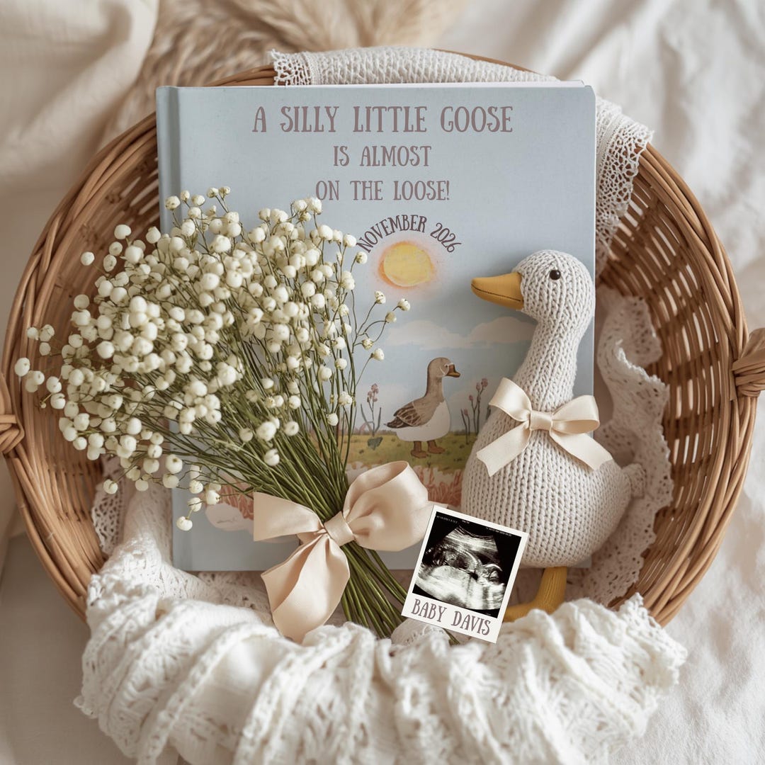Silly Goose Pregnancy Announcement Digital, Storybook Social Media Baby ...