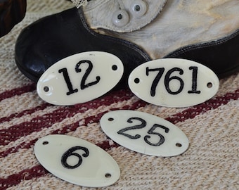 French Enamel Number - Etsy