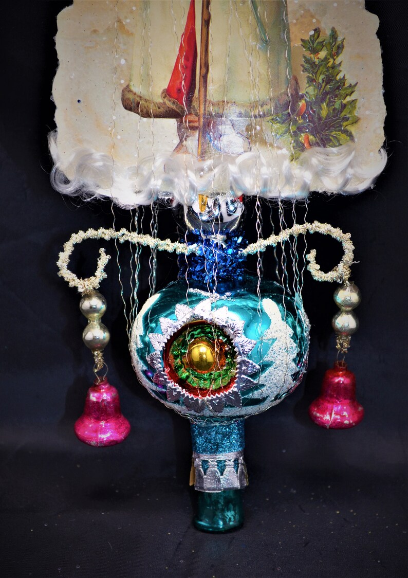 Vintage Tree Topper With Dresden Trims, Victorian Die Cuts and Mercury ...