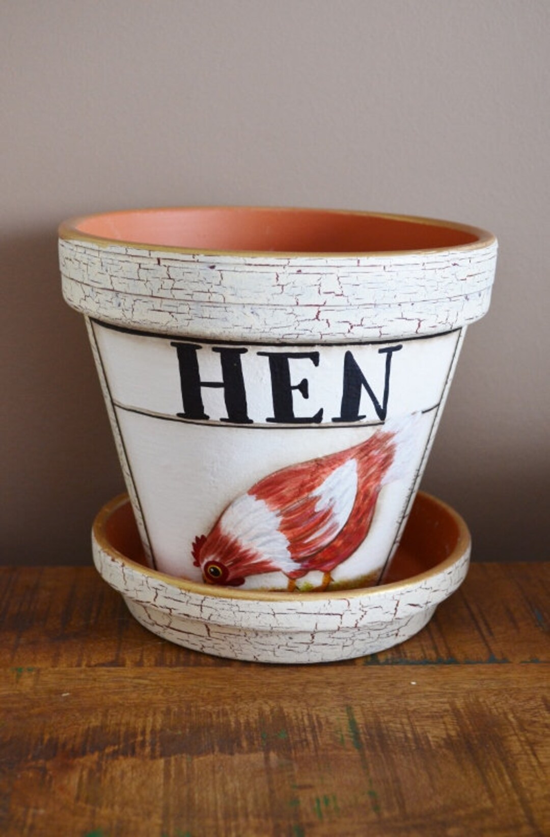 Farmhouse Decor Plant Pot for Hand Painted Vintage Look Plant Pots ...