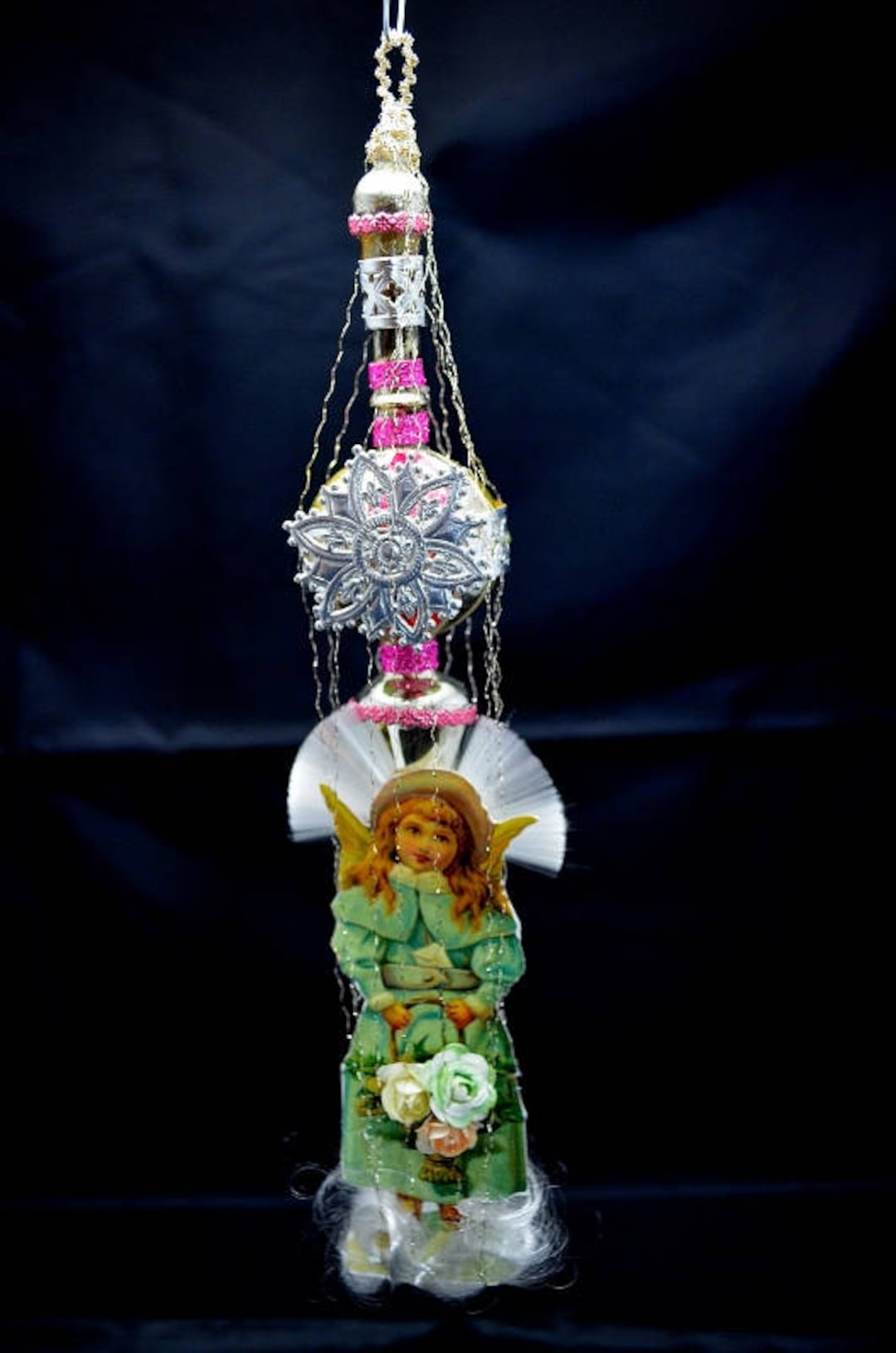 Vintage Decor for Large Vintage Ornament With Dresden Trims, Victorian ...