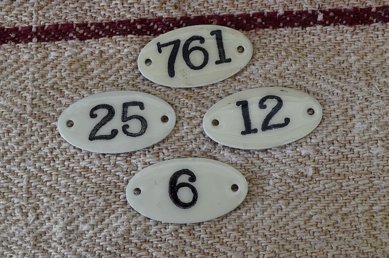 Durable Resin Coated Number Tag for French Vintage Number Enamel Look ...