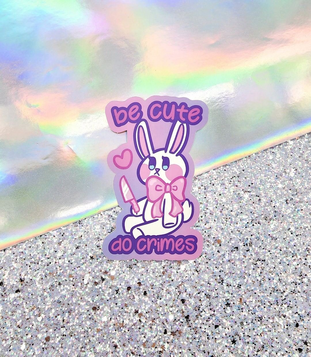 Be Cute Do Crimes Matte Vinyl Sticker - Etsy
