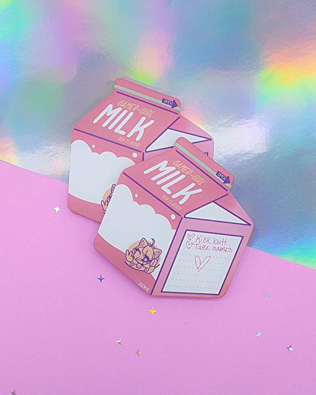 Gamer Girl MILK Sticky Notes // Stationery Plannar Pastel Kawaii - Etsy