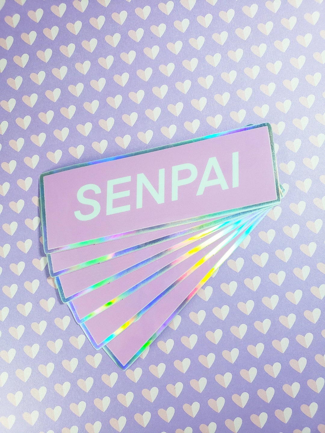 SENPAI Holographic Slap Sticker // Kawaii Anime Car Planner Stickers - Etsy