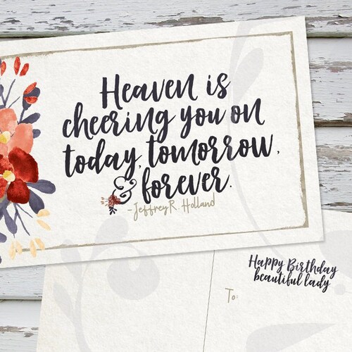 LDS Birthday Postcard Relief Society Birthday Card Modern - Etsy
