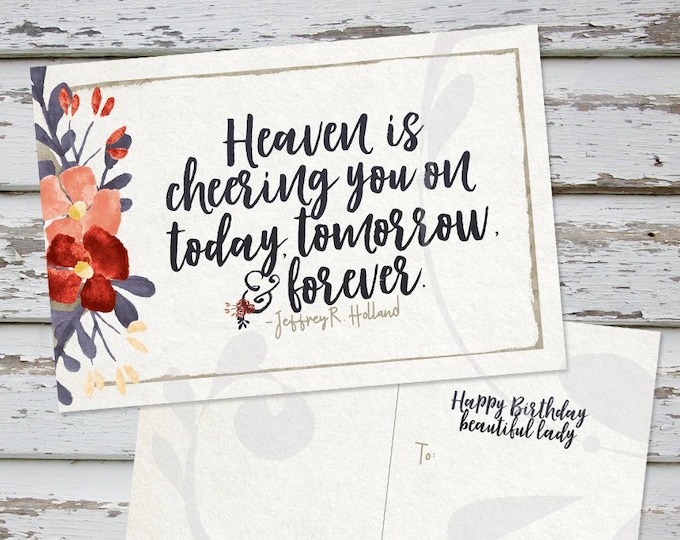 LDS Birthday Postcard Relief Society Birthday Card Modern - Etsy