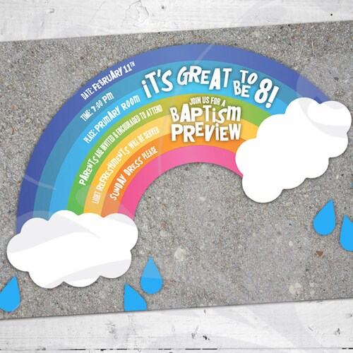 It's Great to Be 8 Banner: LDS Primary Baptism Preview - Etsy