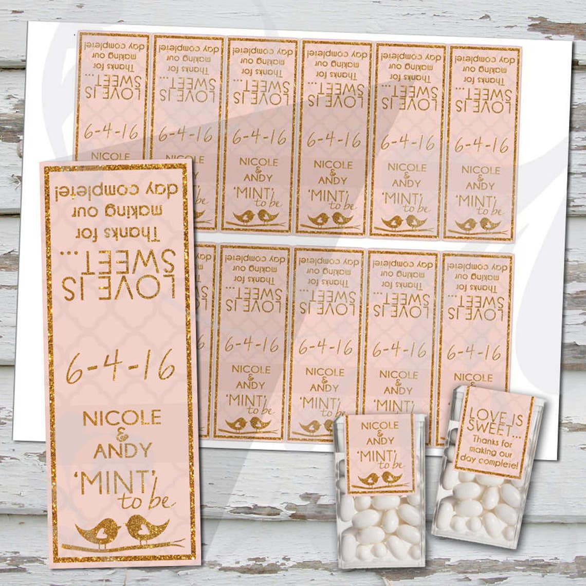 Tic Tac Label Sheet 'mint' to Be Printable Stickers - Etsy