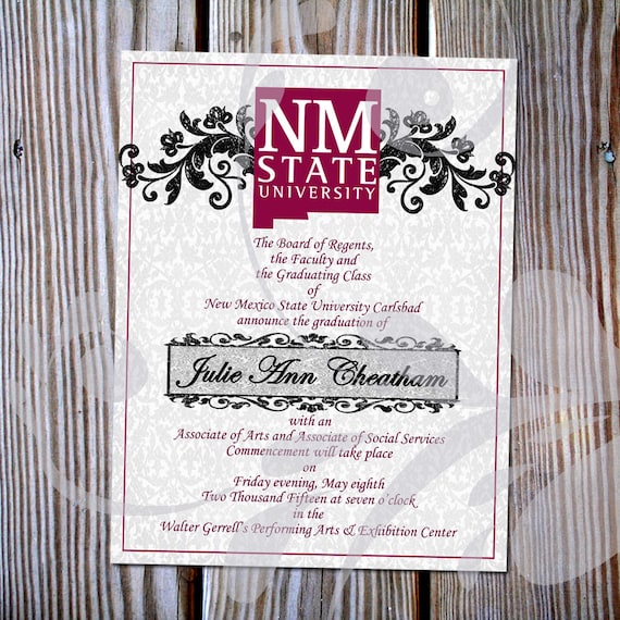 University Commencement Invitations Free, Custom Printable Graduation