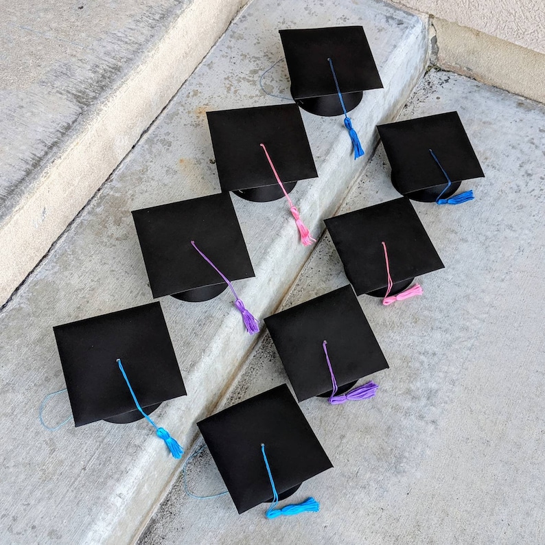 Graduation Cap Party Favors: Mortarboard Hats With Tassel (set of 8) - Etsy