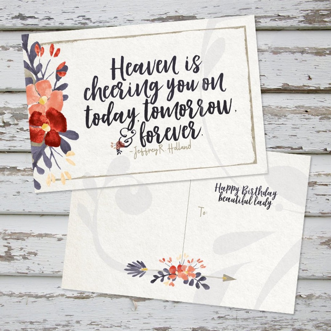 LDS Birthday Postcard | Relief Society Birthday Card | Modern ...