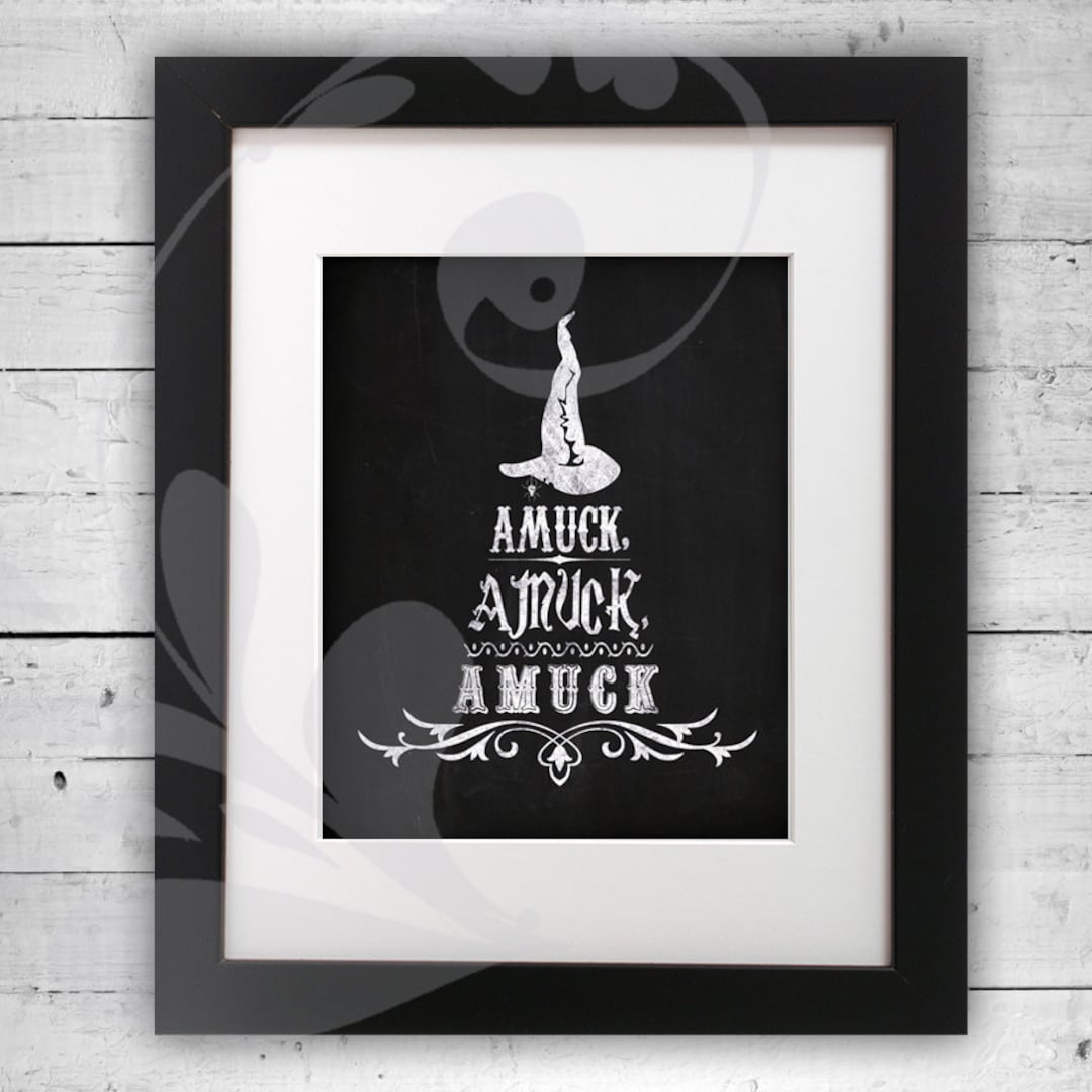 Hocus Pocus 'amuck' Quote Word Art: Halloween Witch Hat Poster (digital ...