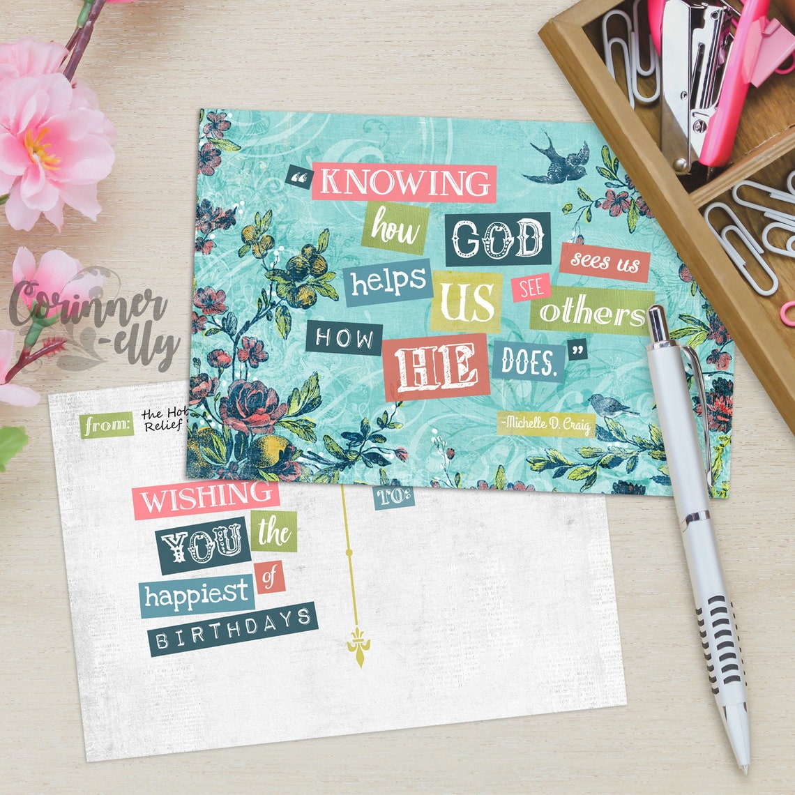 Latter-day Saint Birthday Postcard Relief Society B-day Card - Etsy