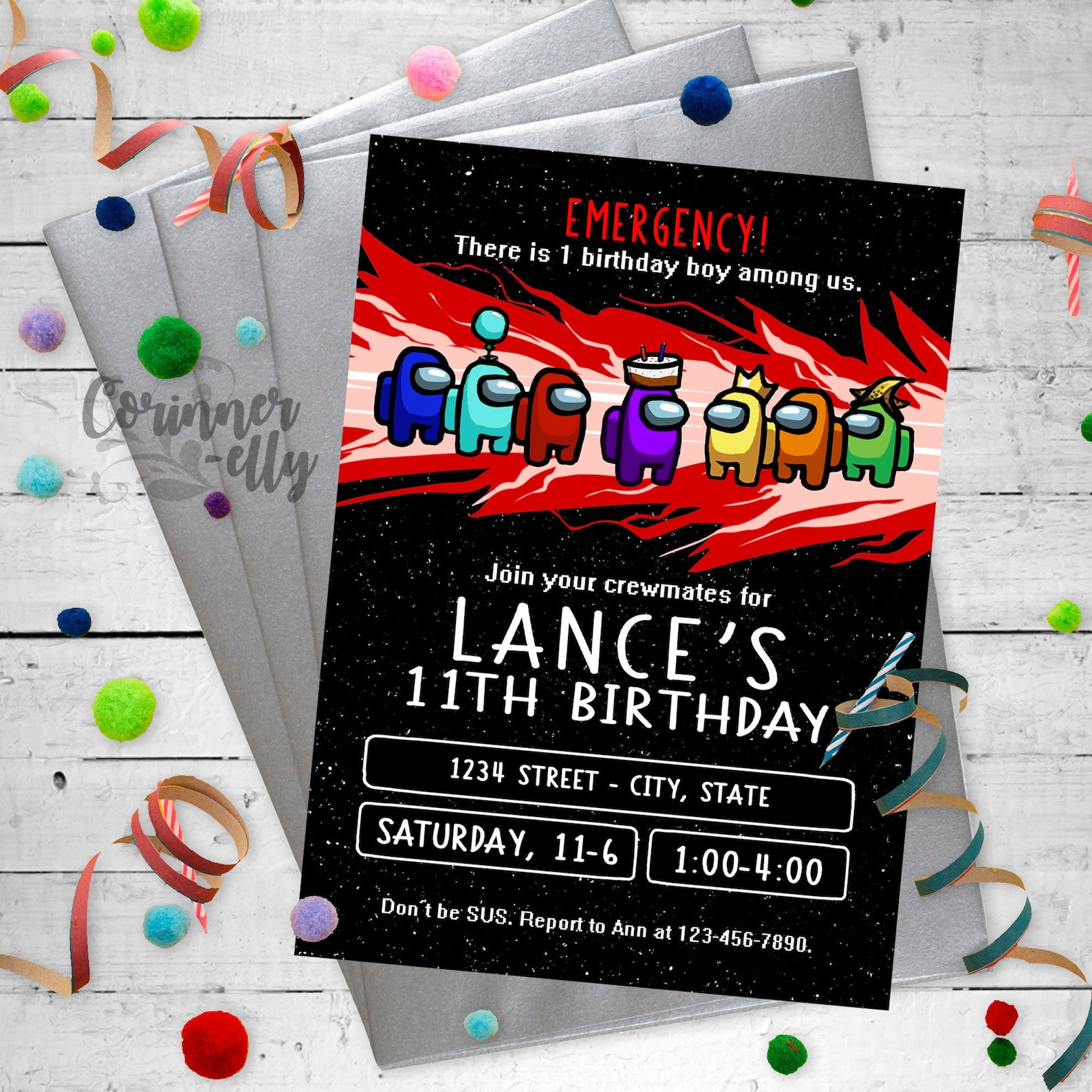 Among Us Birthday Invitation Alien Imposter B-day Party - Etsy