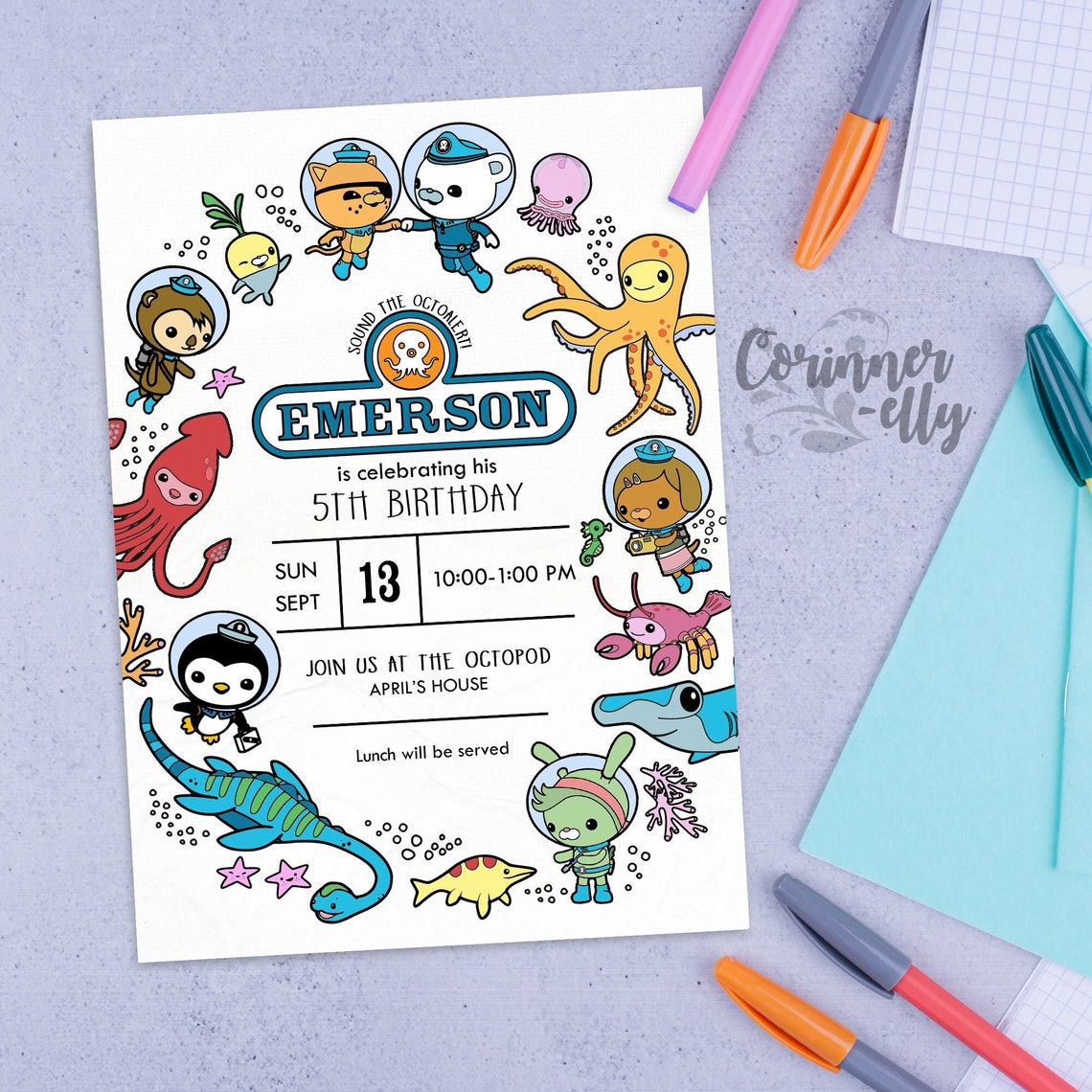 Octonauts Birthday Invitation Octopod B-day Party Invite - Etsy