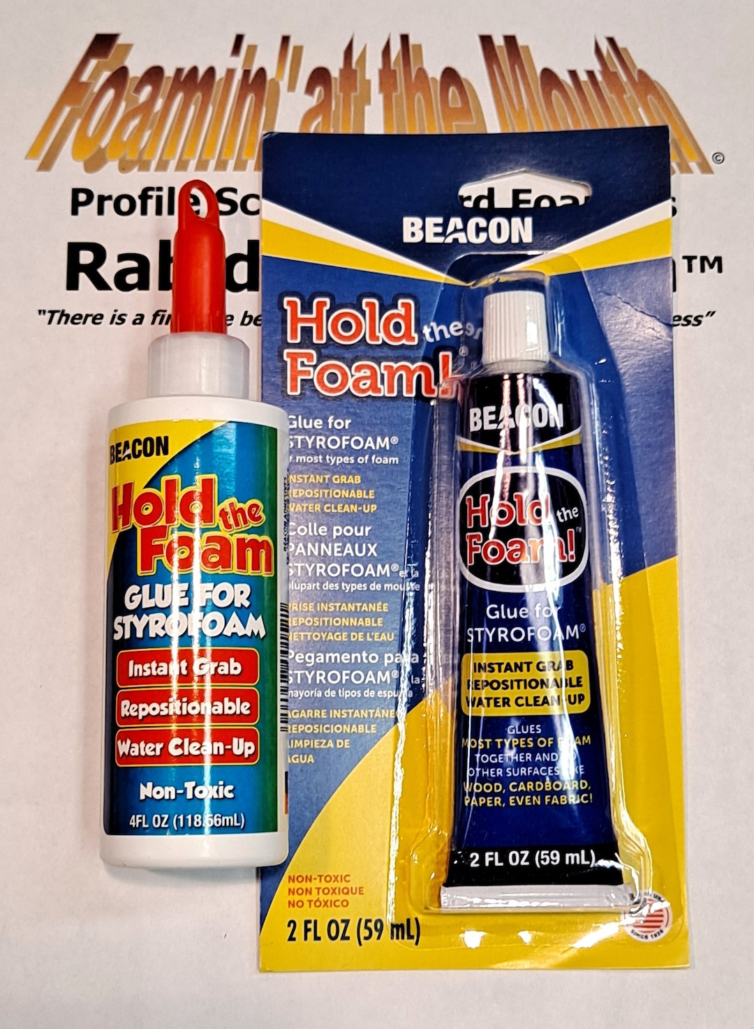 Beacon's Hold the Foam Glue - Choose 1oz or 2oz Tube - Safe White Glue ...