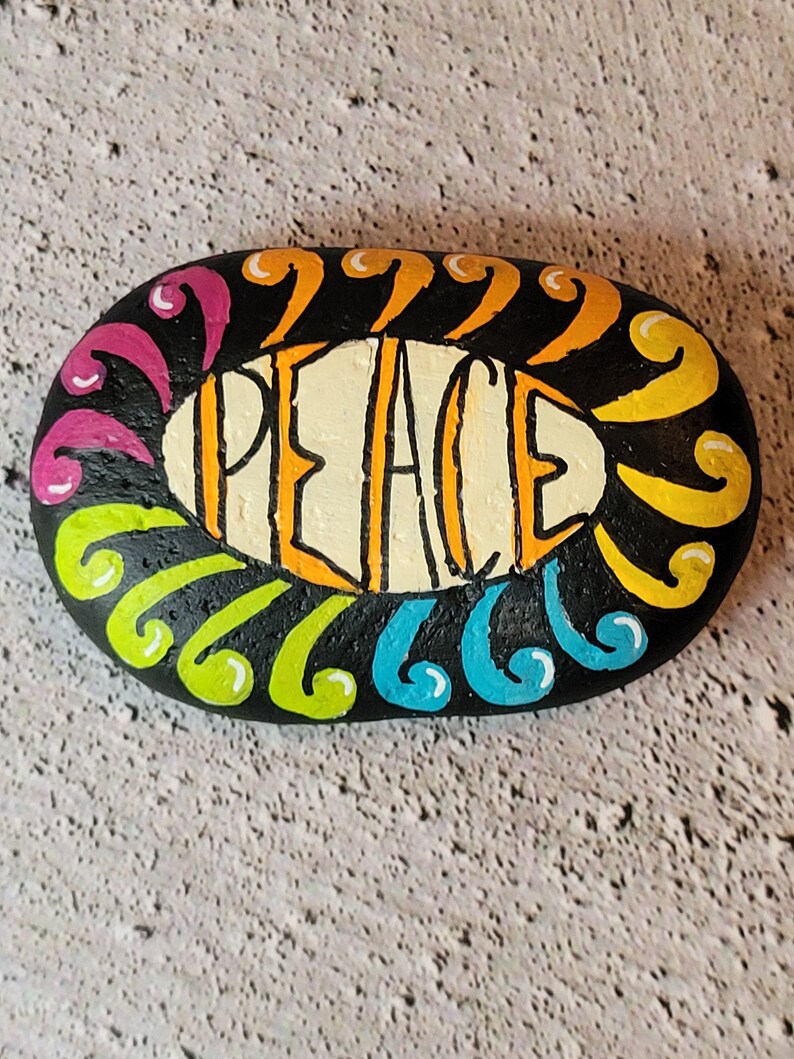 NEW Inspirational Hand-painted Rocks Meditation and Affirmation Stones ...