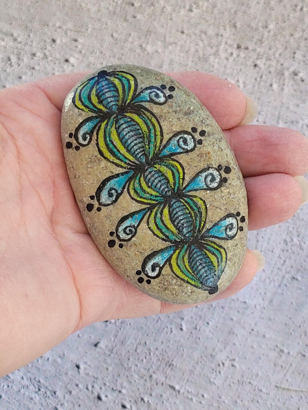 Custom Drawn Natural Rock Art Decor Zen Stones - Etsy