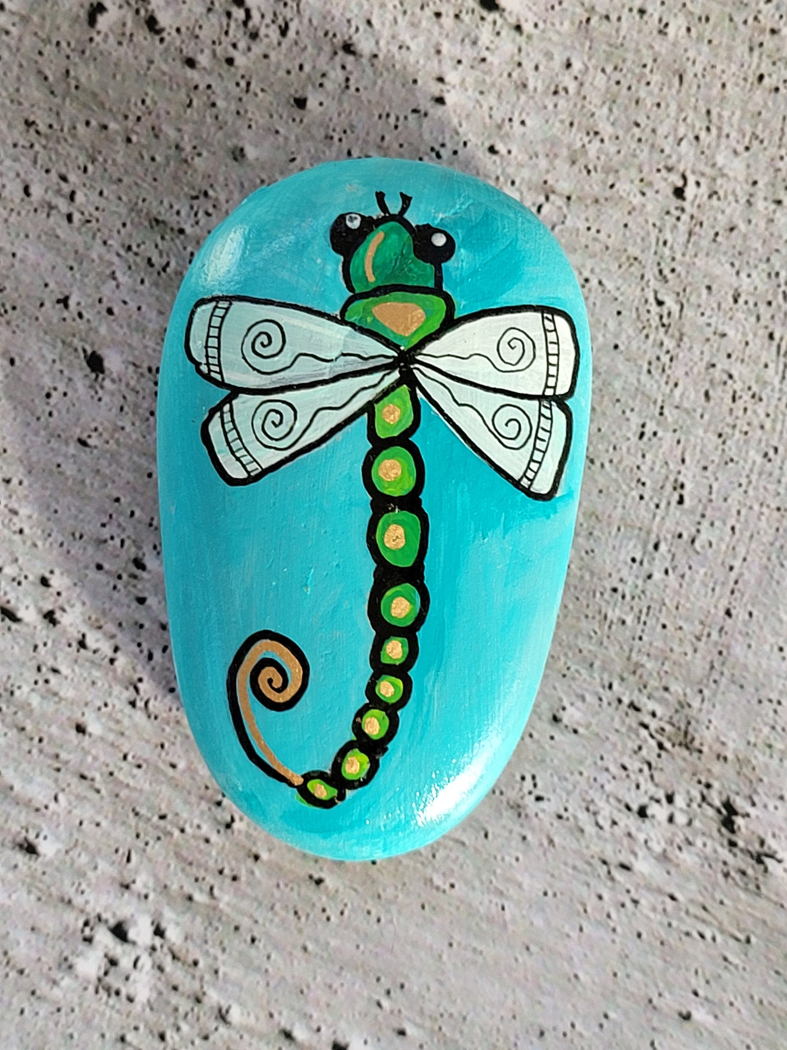Whimsical Insects Hand Painted River Rocks Bee & Dragonfly, Perfect for ...