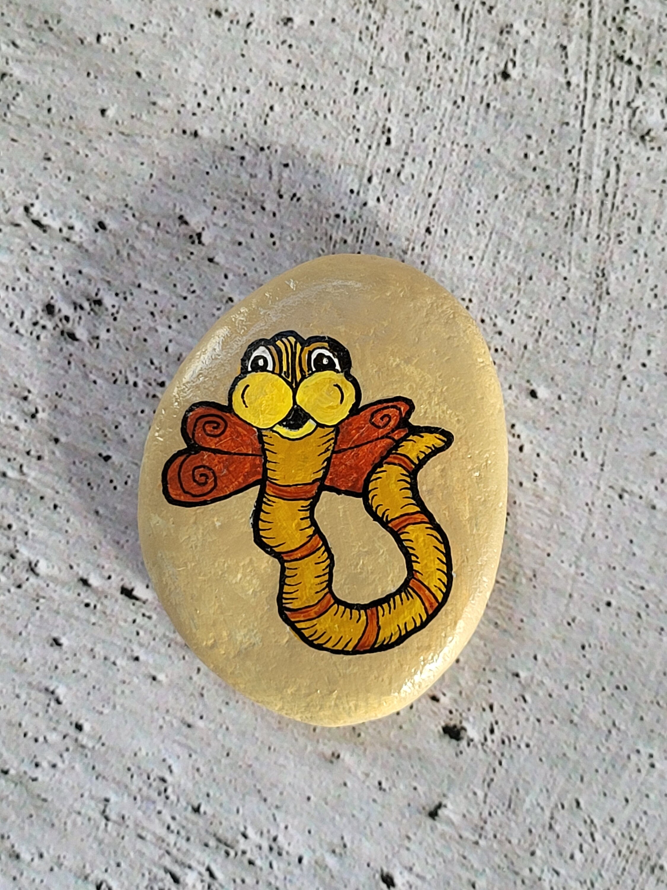 Whimsical Insects Hand Painted River Rocks Bee & Dragonfly, Perfect for ...