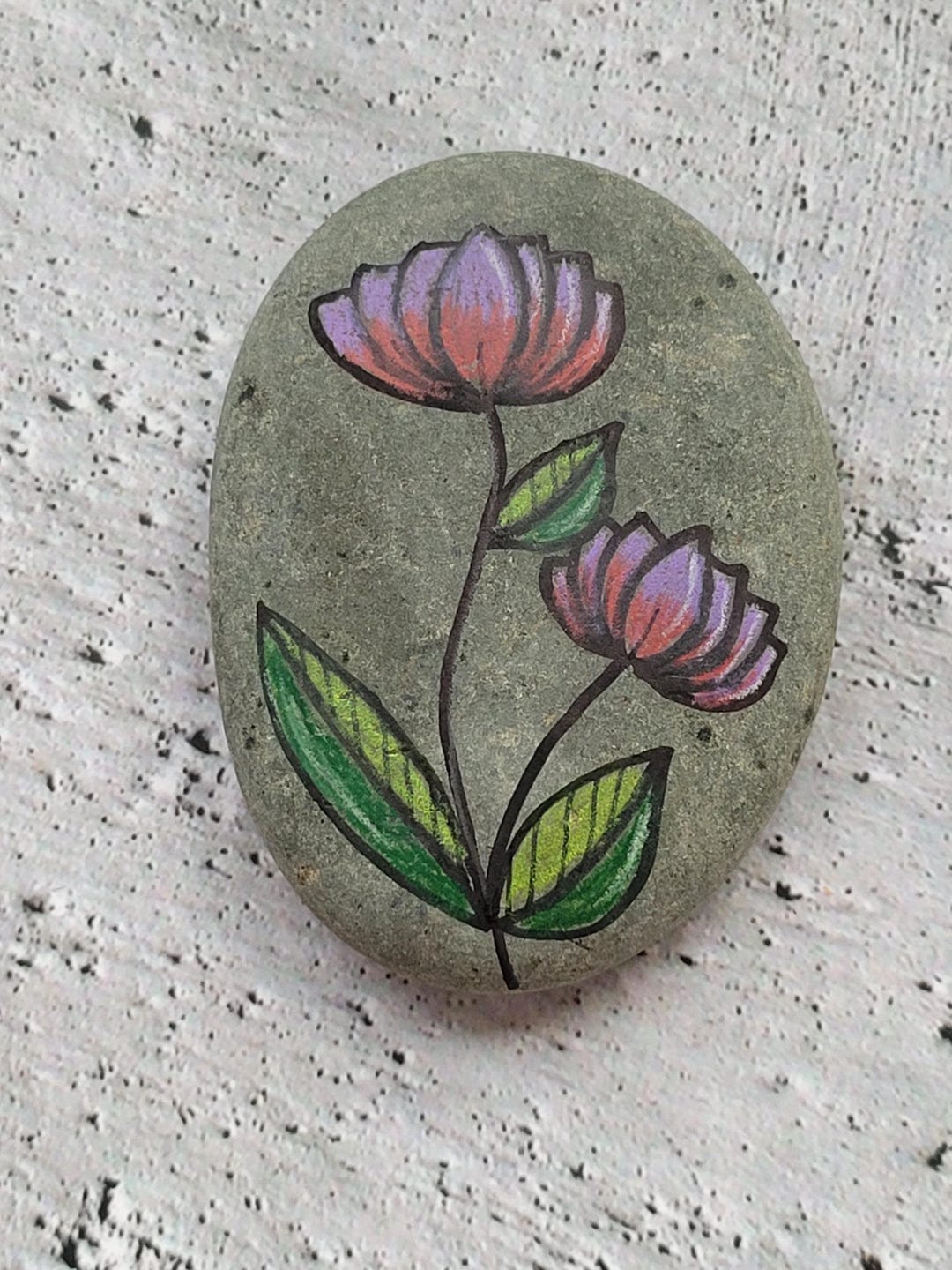 Hand Drawn Natural Rock Art Decor - Etsy