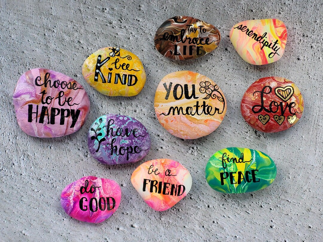 Custom Painted Inspirational Sayings on Stones - Etsy