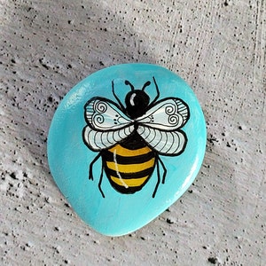 Whimsical Insects Hand Painted River Rocks Bee & Dragonfly, Perfect for ...