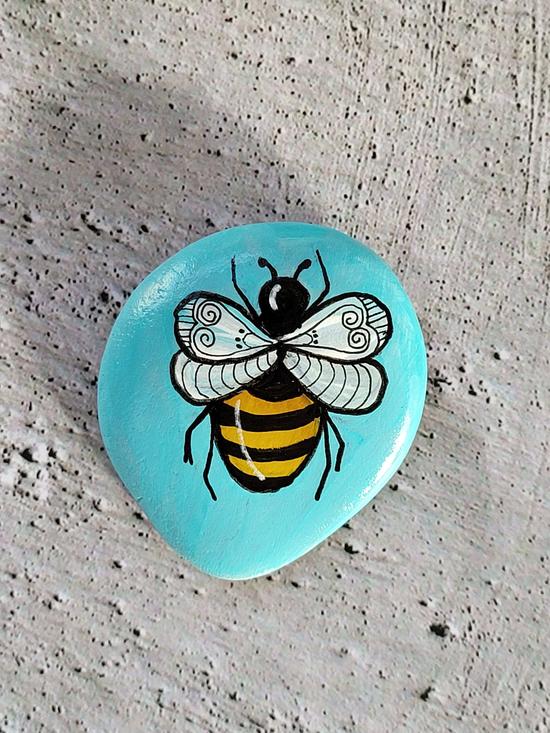 Whimsical Insects Hand Painted River Rocks Bee & Dragonfly, Perfect for ...