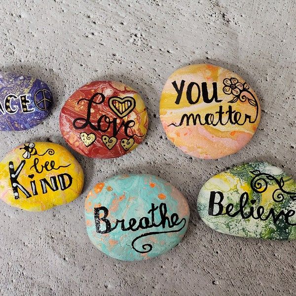 Rocks With Inspirational Words - Etsy
